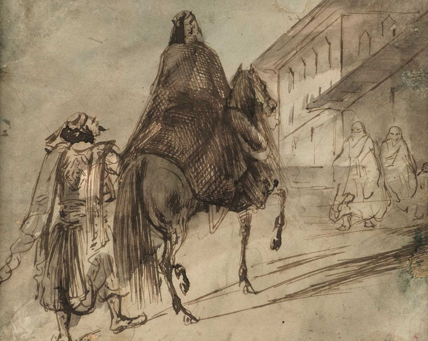 Constantin Guys | Turkish figure on horseback with attendant (20th ...