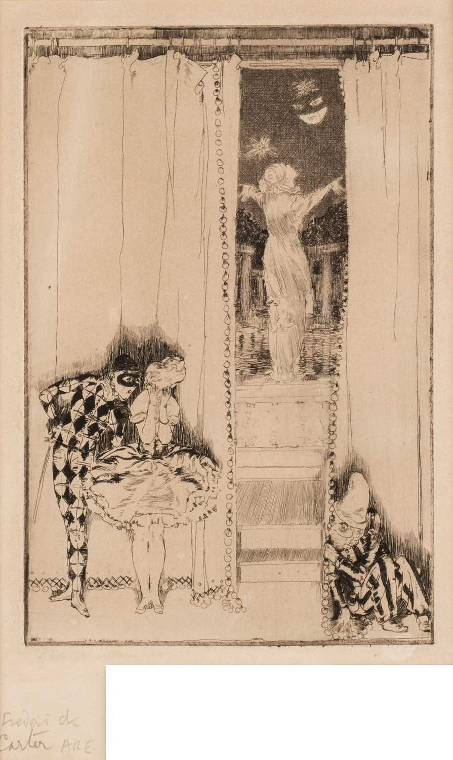 Frederick Carter | Pierrot in love with the moon (Circa 1911) | MutualArt