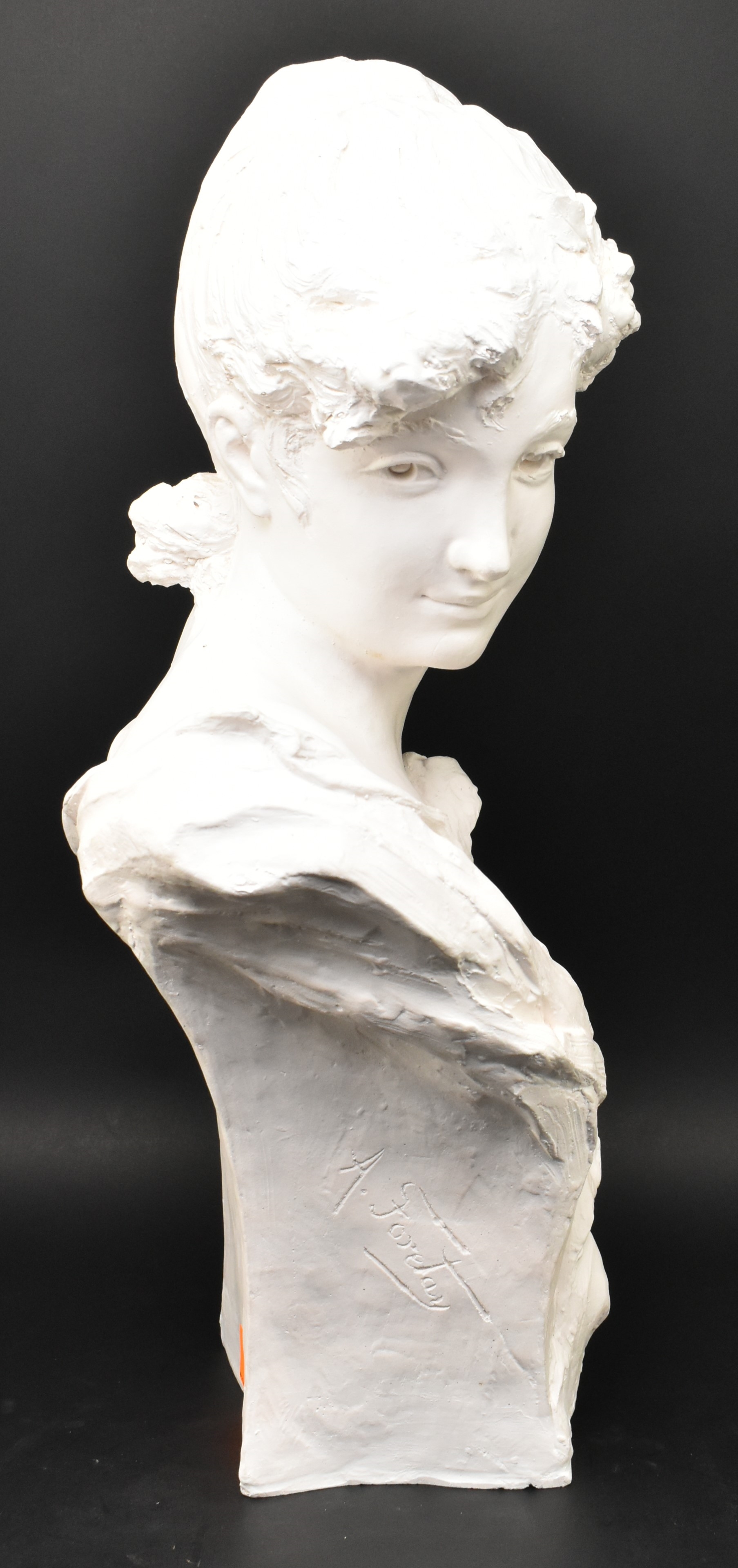 Alfred Jean Foretay | 20TH CENTURY PLASTER FIGURE OF LADY BUST (20th ...