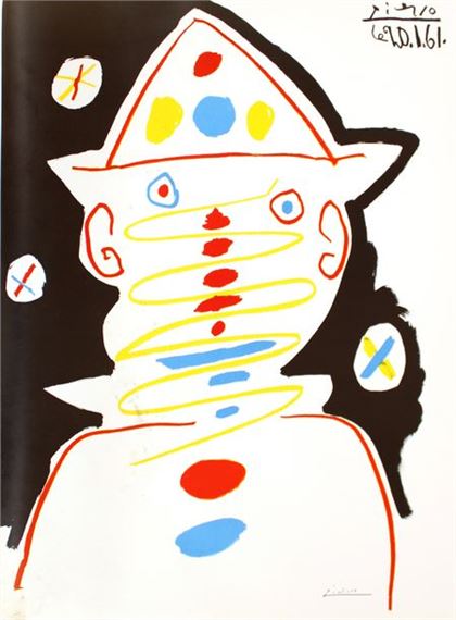 Pablo Picasso | Based on Pablo PICASSO Clown Offset print signed in the ...