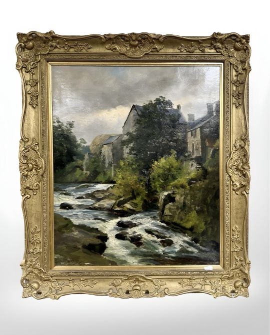 John Falconer Slater | A stream by a watermill | MutualArt