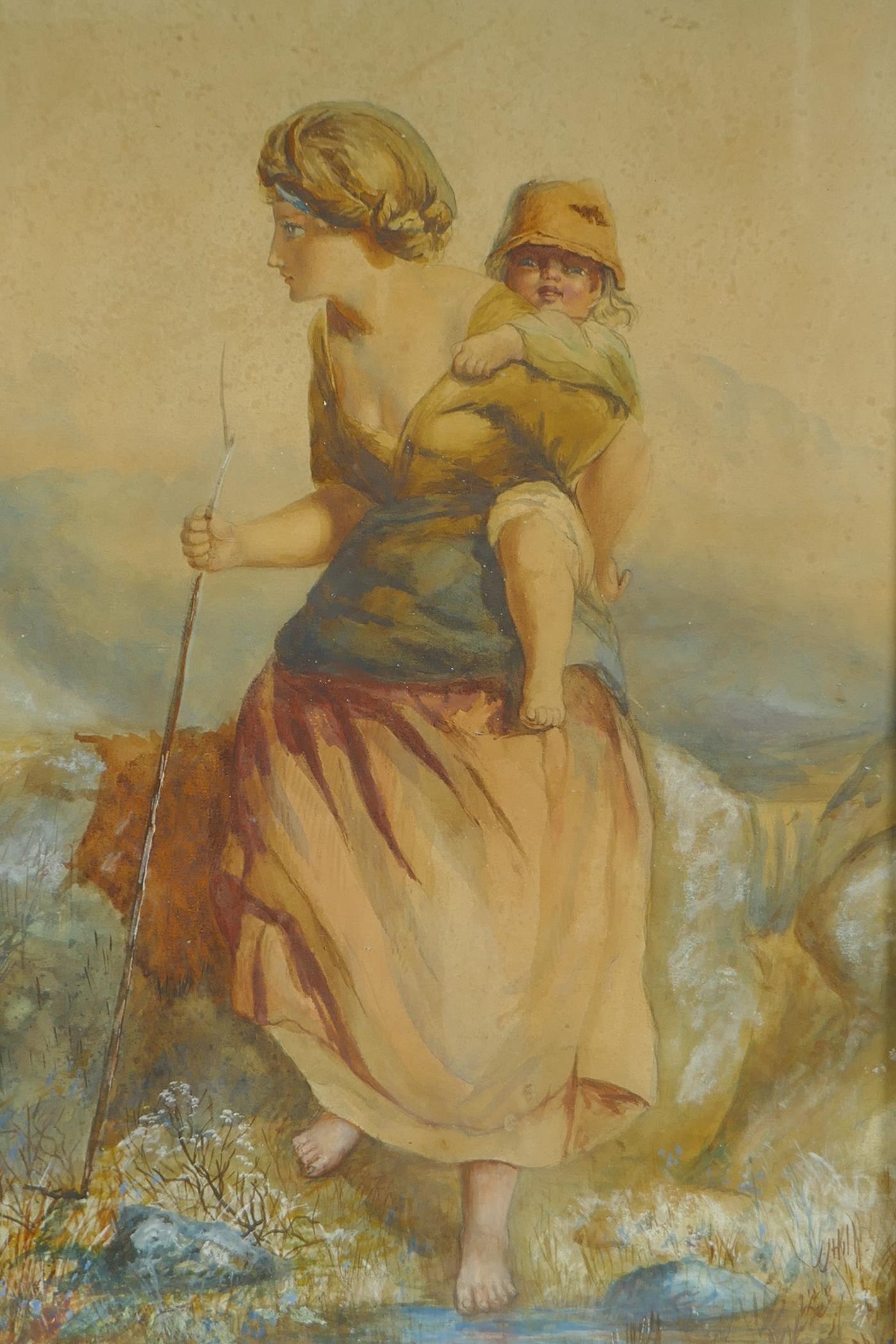James Hill | Peasant woman and child by a stream, signed J | MutualArt