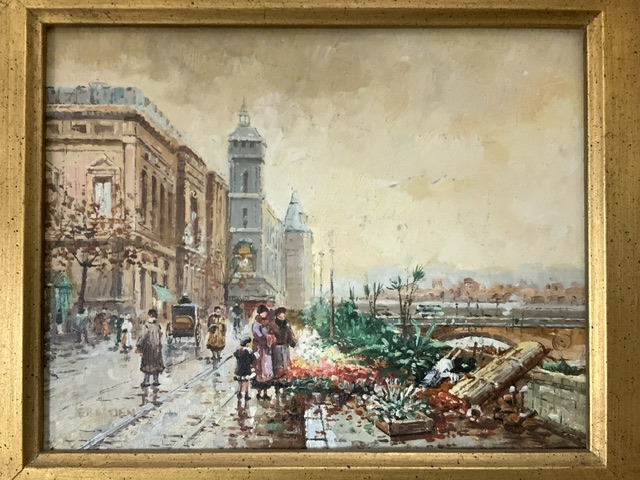 Sebastian | SIGNED SEBASTIAN OIL ON BOARD 19TH CENTURY FRENCH STREET ...