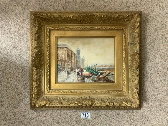 Sebastian | SIGNED SEBASTIAN OIL ON BOARD 19TH CENTURY FRENCH STREET ...