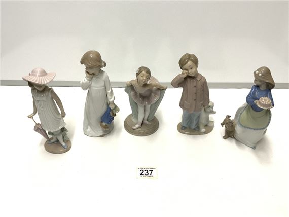 Nao Porcelain | FIVE NAO PORCELAIN FIGURES OF CHILDREN | MutualArt