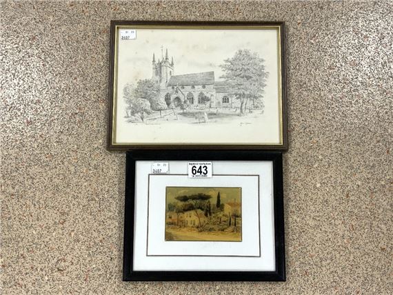 John Adams-Acton | TWO PRINTS ONE OF HAILSHAM CHURCH BY JOHN ADAMS WITH ...