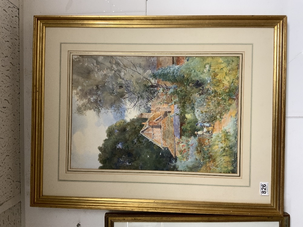 William Stephen Coleman | A WATERCOLOUR OF GIRLS IN A COTTAGE GARDEN ...