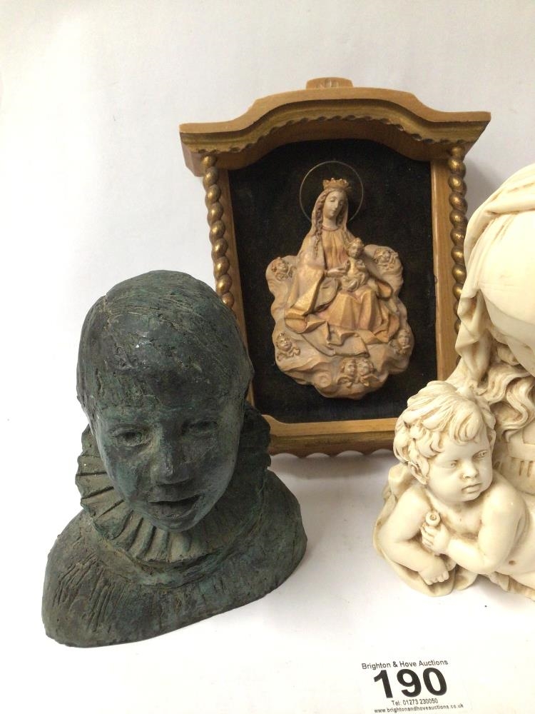 A. Santini | A. SANTINI SIGNED BUST OF MADONNA AND CHILD | MutualArt