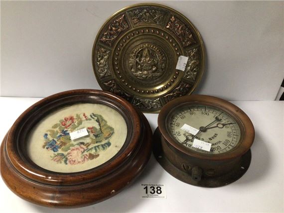 Rawlings | RAWLINGS BROS STEAM GAUGE WITH A VICTORIAN TAPESTRY ON ...