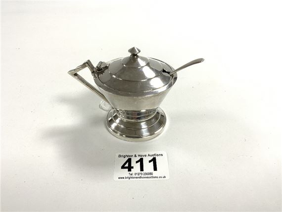 George Howson | ART DECO HALLMARKED SILVER CIRCULAR TAPERED MUSTARD POT ...