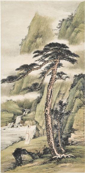 Huang Junbi | Scrolling by the Pine Tree (1939) | MutualArt