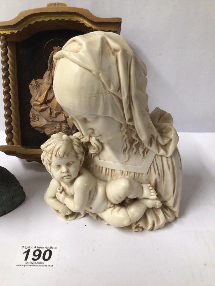 A. Santini | A. SANTINI SIGNED BUST OF MADONNA AND CHILD | MutualArt