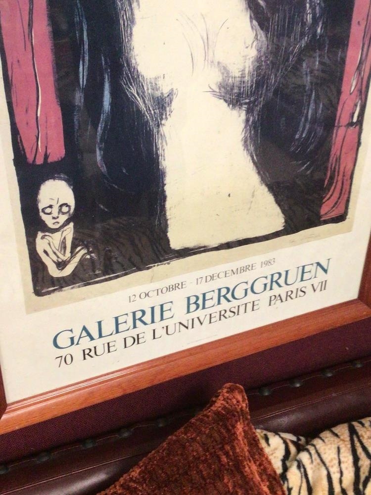 Edvard Munch | VINTAGE EDVARD MUNCH ADVERTISING POSTER 1983 FRAMED AND ...