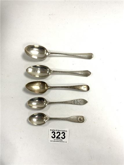 William Bateman II | FIVE HALLMARKED SILVER TEASPOONS | MutualArt