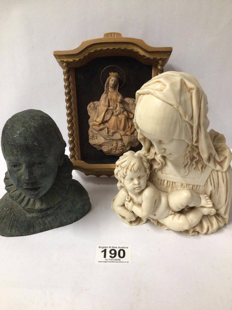 A. Santini | A. SANTINI SIGNED BUST OF MADONNA AND CHILD | MutualArt