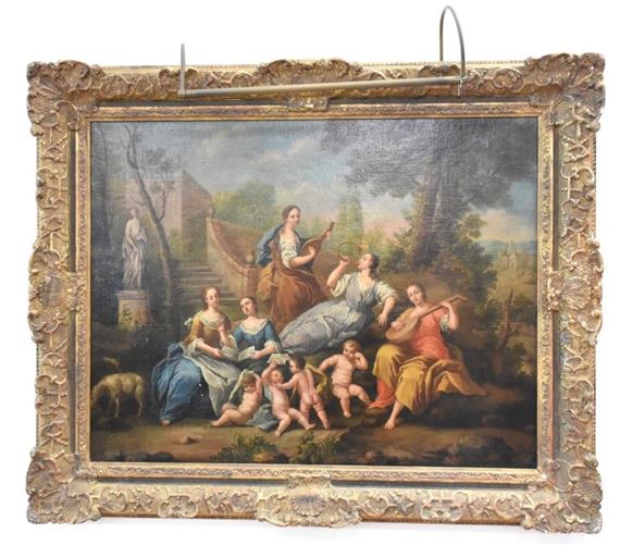 Jean-Honoré Fragonard | Cherubs and Maidens in the garden (18th Century ...