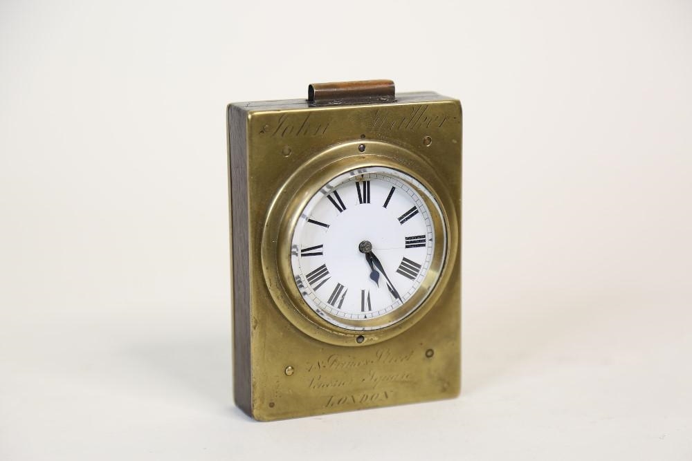 John Walker | An English 19th century brass bound travelling clock ...