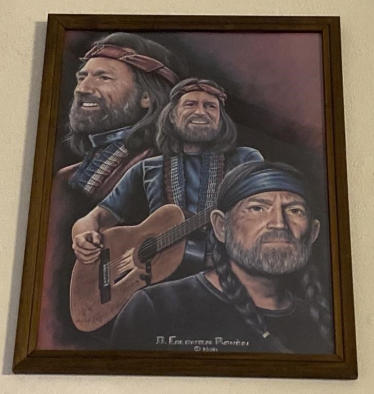 D. Colburn Rouen | 1981 Three Views Willie Nelson Framed Poster by ...