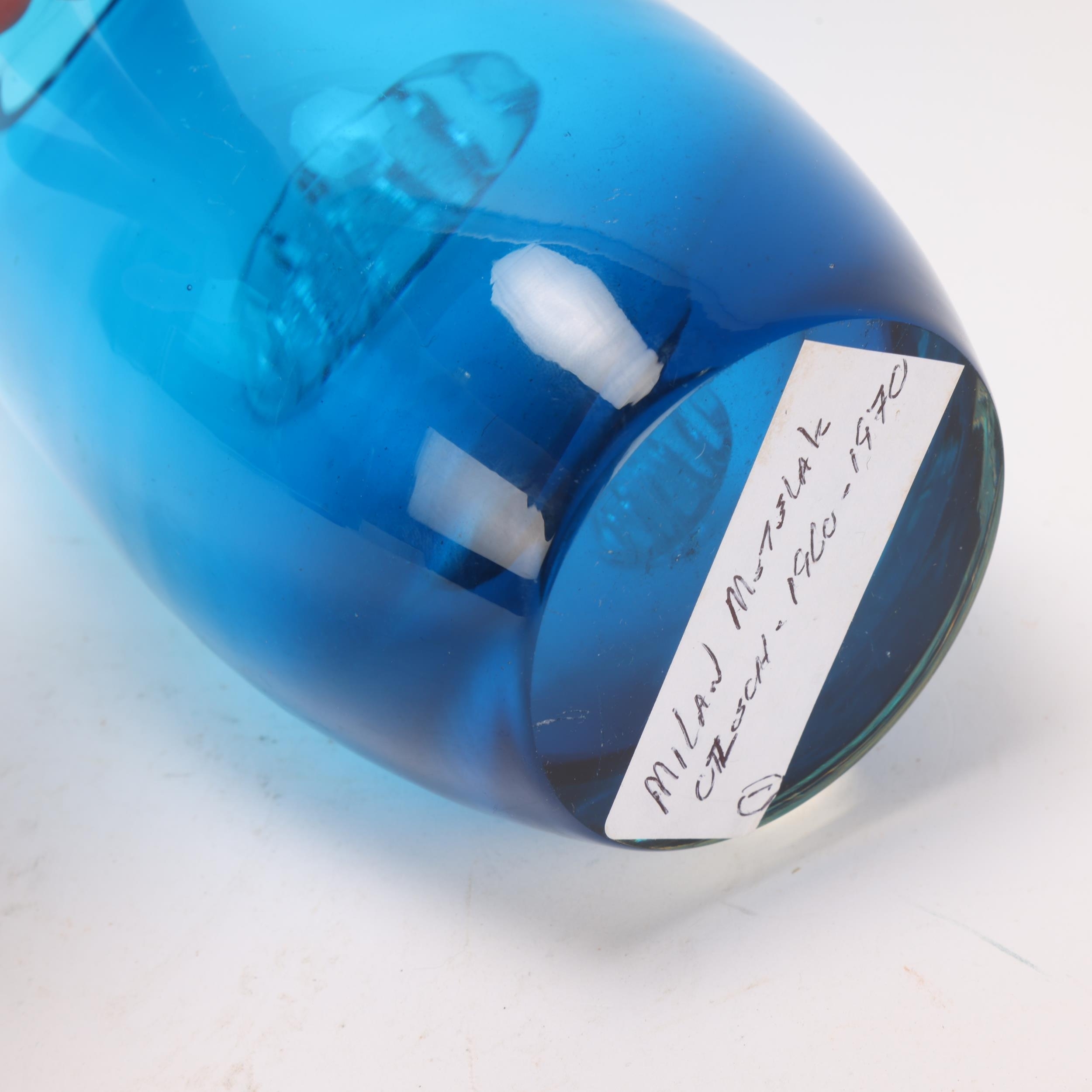 Milan Metelák | a 1960s'/70s' blue glass vase with applied shell (1960s ...