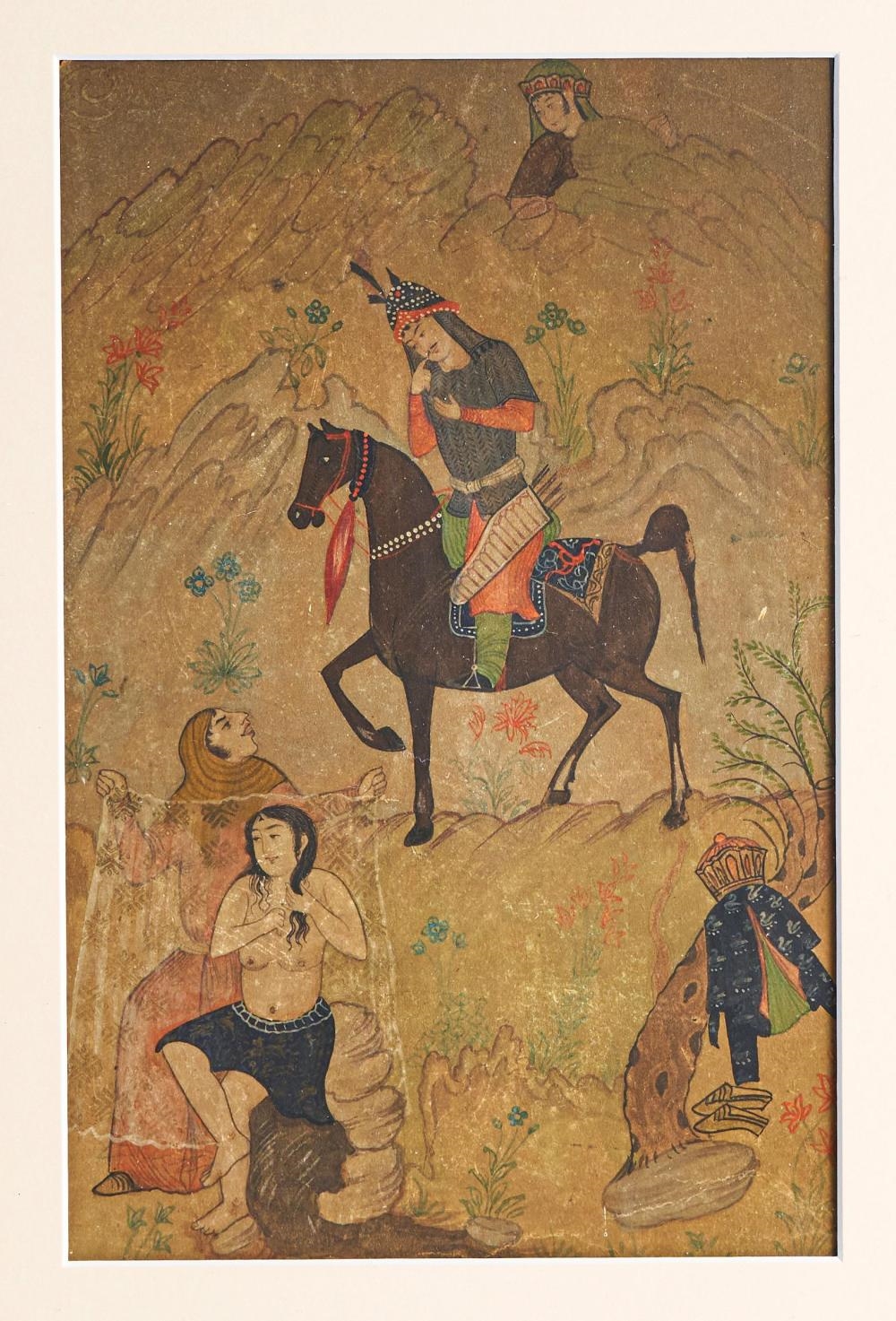 Persian School, 17th Century | KHUSRAW SPIES SHIRIN BATHING (17th ...