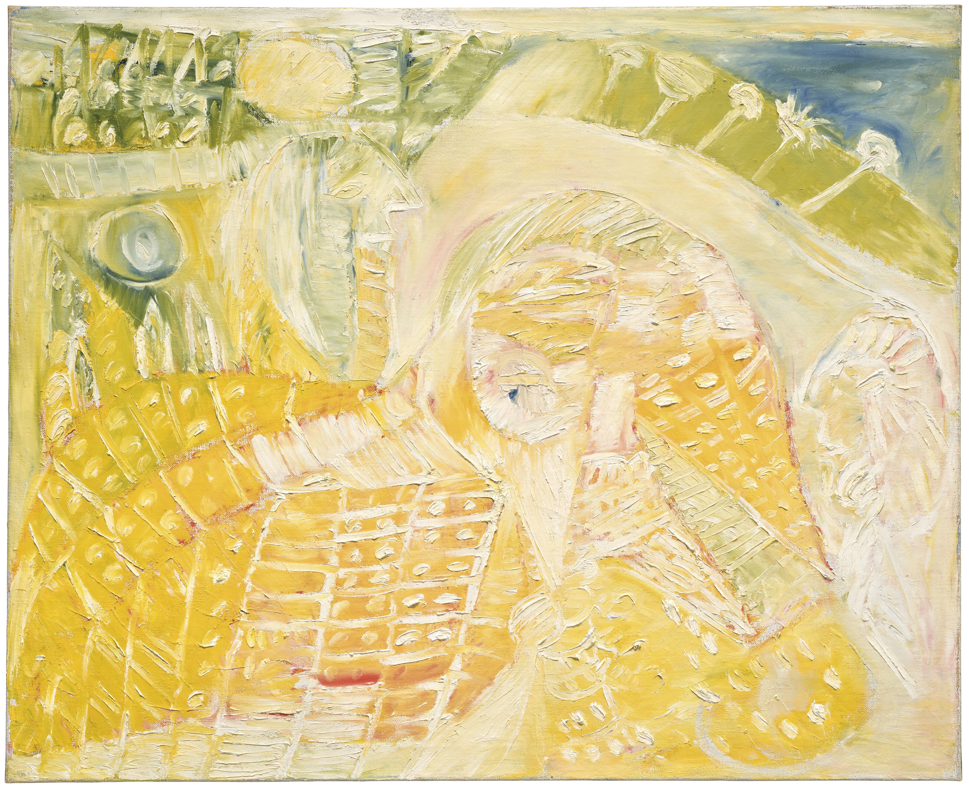 Carl-Henning Pedersen | Gül fugl i Landskab (Yellow bird in landscape ...