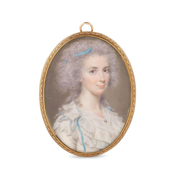 John Smart | A portrait miniature in a gold frame signed John Smart ...