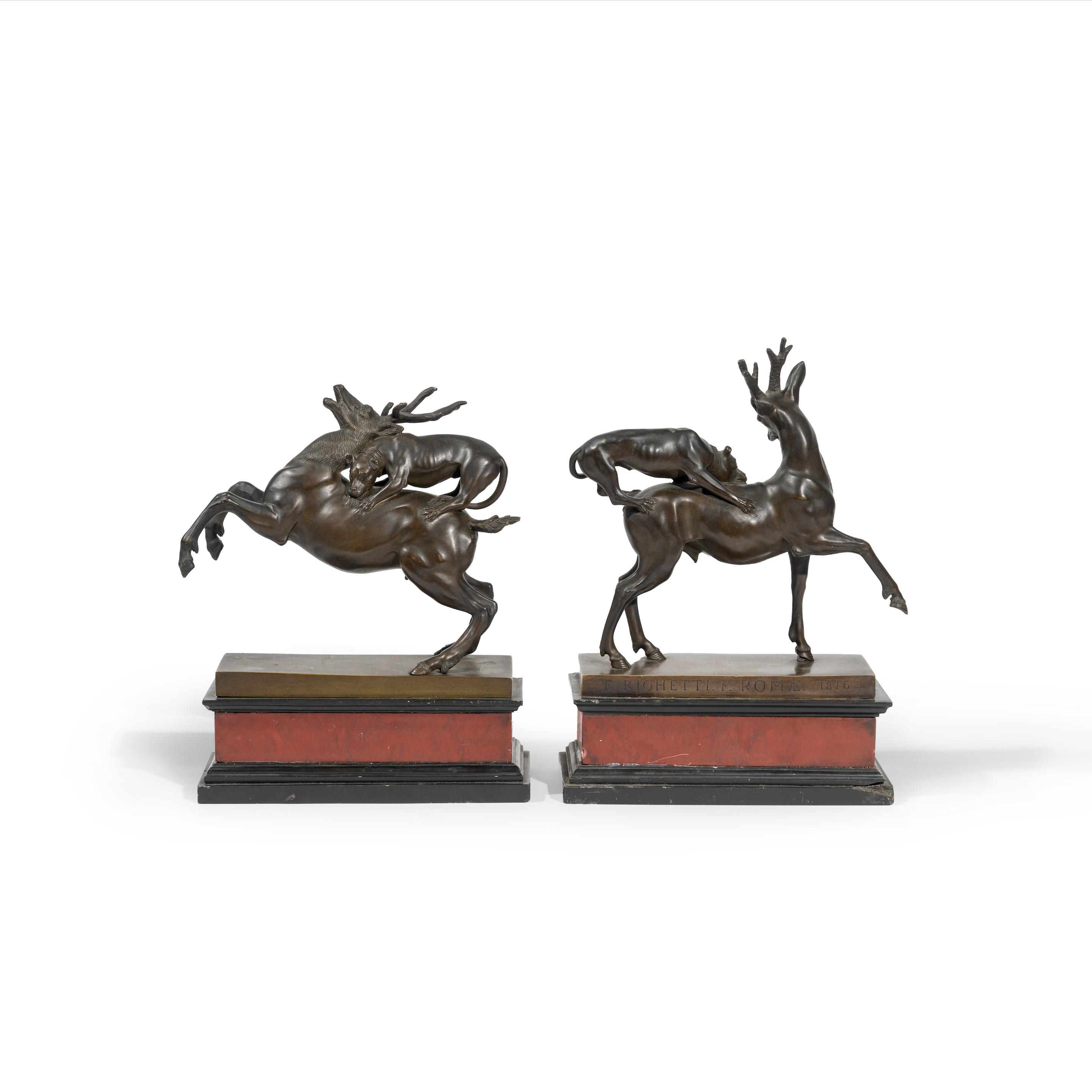 Francesco Righetti | Un chien attaquant un cerf (1816) | MutualArt