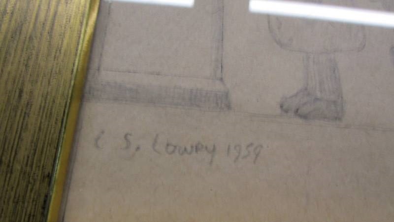 Laurence Stephen Lowry | A framed and glazed pencil drawing entitled ...