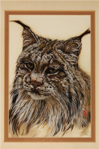 Donald Curley | Donald Curley Oil on Masonite Canadian Lynx (1978 ...