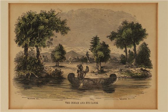 William Edward Kilburn | Antique Engraving, Indian and His Canoe W ...