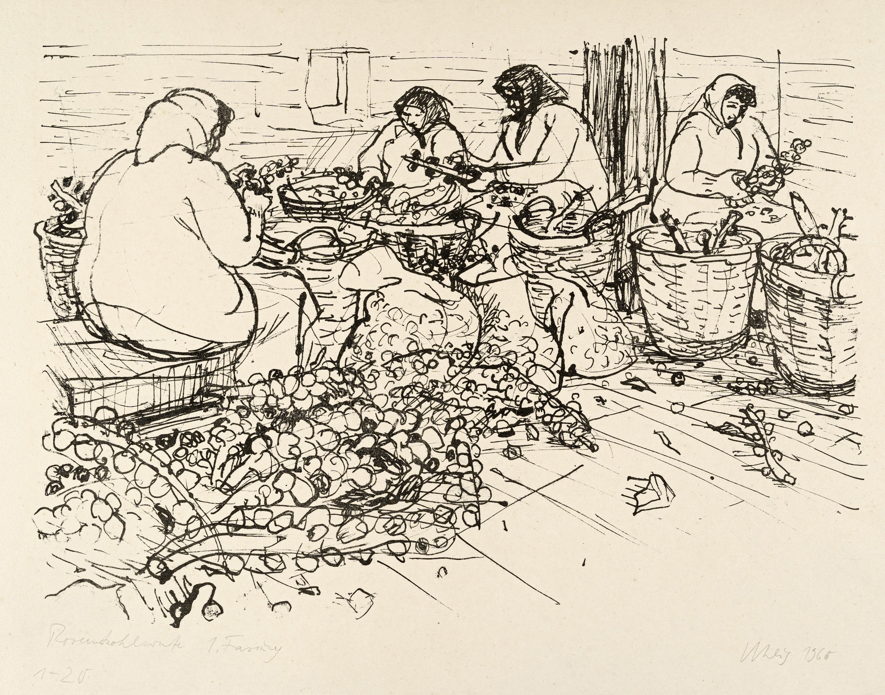 Max Uhlig | Rosenkohlernte (1. Fassung (1960 - 1967) | MutualArt