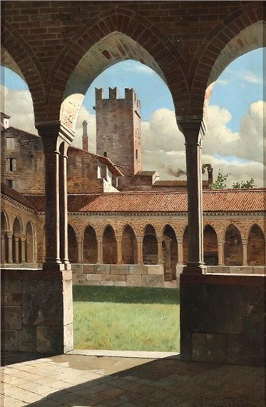 Josef Theodor Hansen | A sunny day in the courtyard of Basilica of San ...