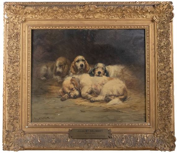 Jules Bertrand Gélibert | Chiots vendéens (1900) | MutualArt