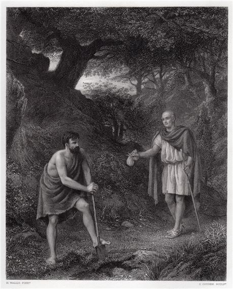 Henry Wallis | Henry Wallis Timon and Flavius 1876 engraving | MutualArt