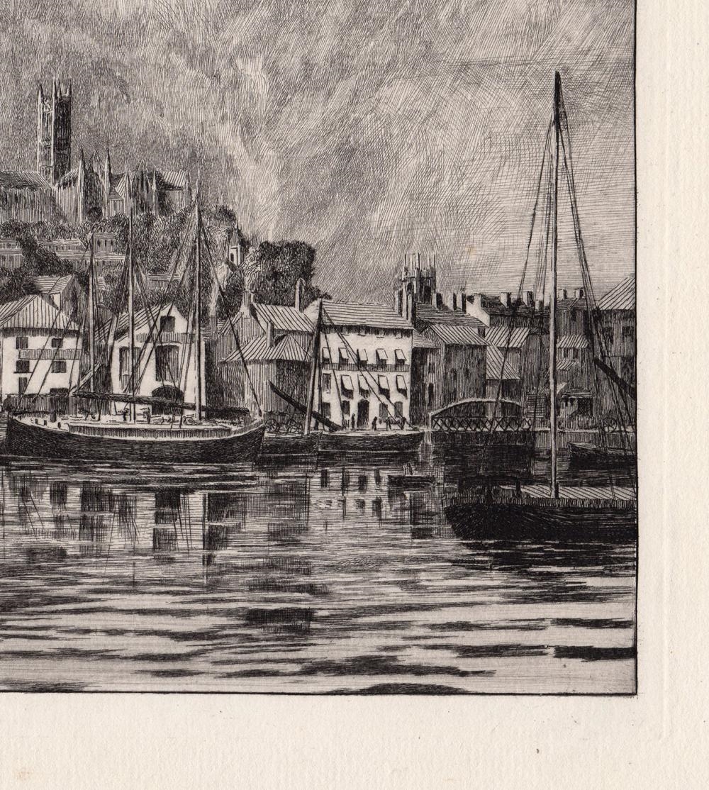 Edwin Edwards | Edwin Edwards Lincoln Cathedral 1872 etching | MutualArt