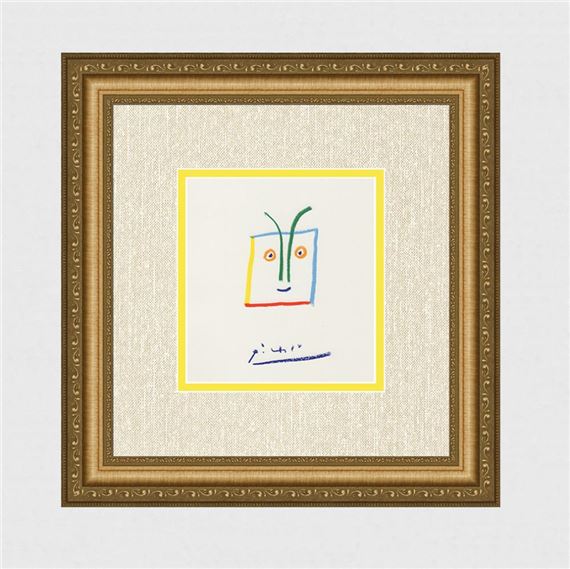 Pablo Picasso | 1968 PICASSO Color Lithograph Square Face SIGNED Framed ...