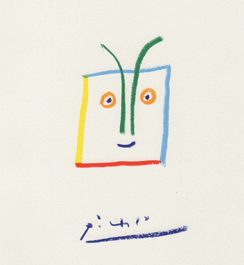 Pablo Picasso | 1968 PICASSO Color Lithograph Square Face SIGNED Framed ...