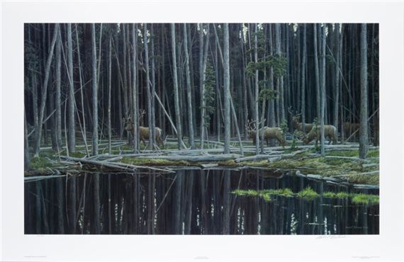Robert McLellan Bateman | ROBERT BATEMAN - Elk at Yellowstone (1999 ...