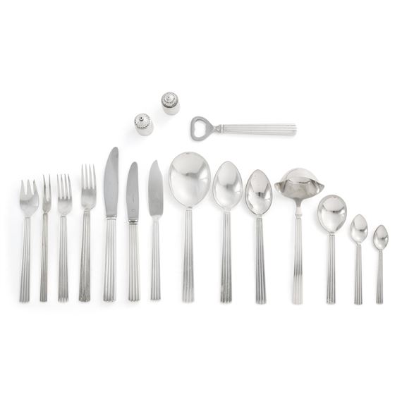 Georg Jensen | A Danish Silver Bernadotte Pattern Flatware Service, Georg Jensen Silversmithy ...