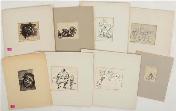 Aaron Sopher | Eight Unframed Sketches | MutualArt