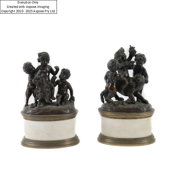 Claude Michel Clodion | A PAIR OF FRENCH BRONZE BACCHIC SCULPTURE ...