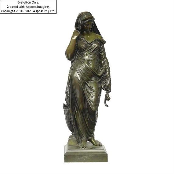 Eugène Louis Lequesne | A FRENCH PATINATED BRONZE OF A GODDESS ...