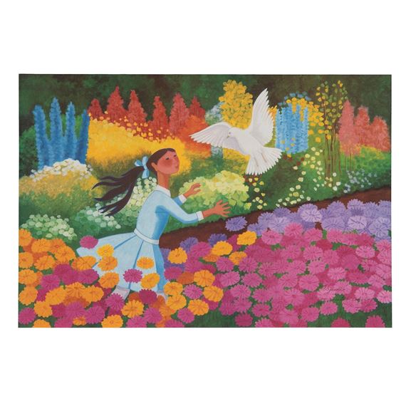 Trinidad Osorio | Niñas con Palomas | MutualArt