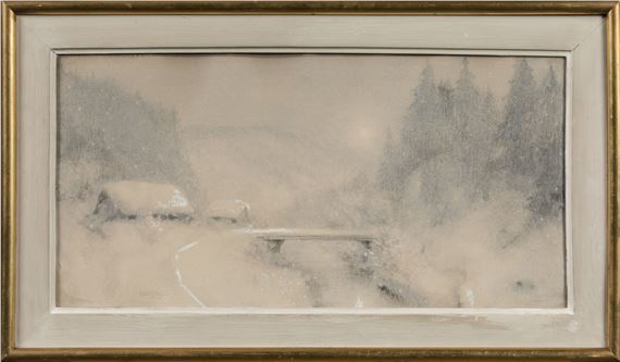 André Artigue | André Paul ARTIGUE (1879-1956) Petit pont sous la neige ...