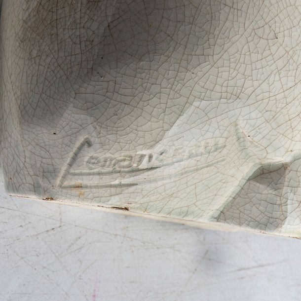 Charles Lemanceau | Wild boar Subject in cream-glazed crackled ...