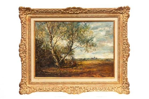 Paul Flaubert | Rouen countryside Oil on cardboard | MutualArt