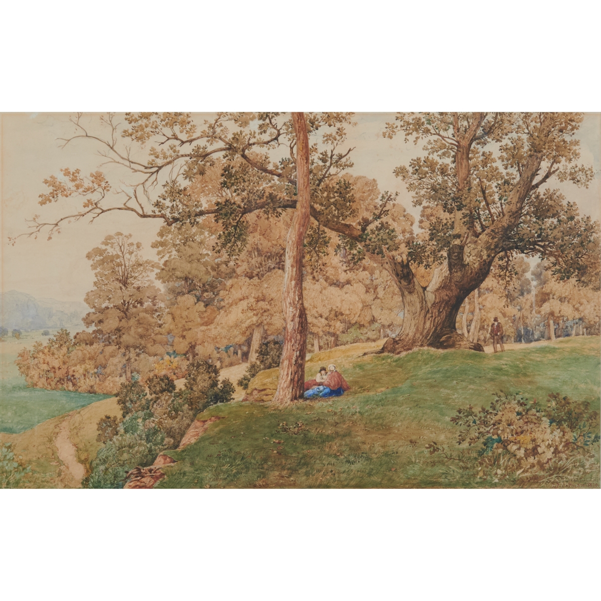 John Joseph Cotman | A Gentleman, and Two Ladies in a Woodland near ...