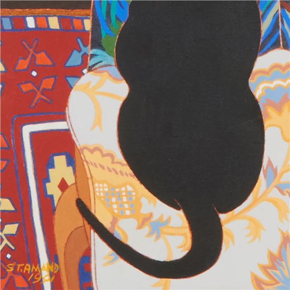 Joseph St. Amand | Portrait of Couple with Cats (1991) | MutualArt