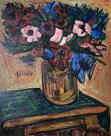 Isis Kischka | Bouquet with pink anemones | MutualArt