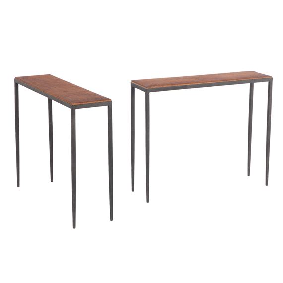 Jean-Michel Frank | Pair iron console tables | MutualArt